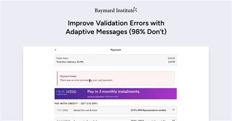 Baymard Institute On Linkedin Improve Validation Errors With Adaptive