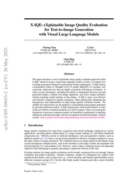 explainable image quality evaluation for text to image generation with