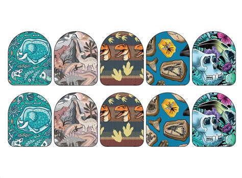 Omnipod Fabric Stickers For Surface Of Pod L 10 Pack Prehistoric