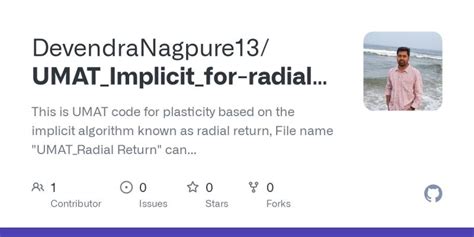 Devendra Nagpure On Linkedin Github Devendranagpure13umatimplicitfor Radial Return This