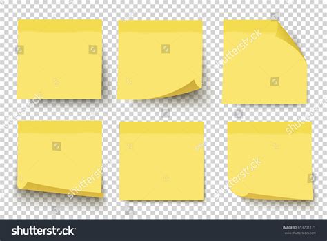Yellow Sticky Notes Vector Illustration Isolated Stock Vector Royalty Free