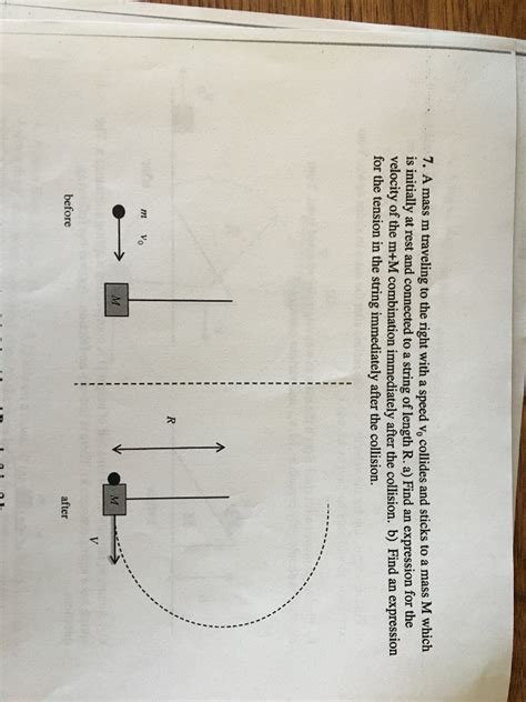 solved a mass m traveling to the right with a speed v 0