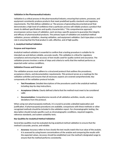 Validation In The Pharmaceutical Industry Pdf Verification And