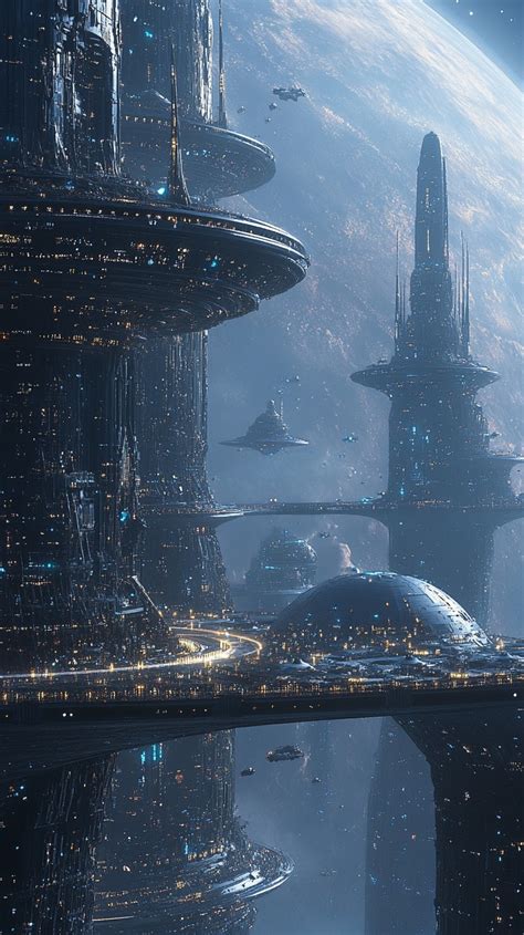 Free Futuristic Space City Image Futuristic City Space Download