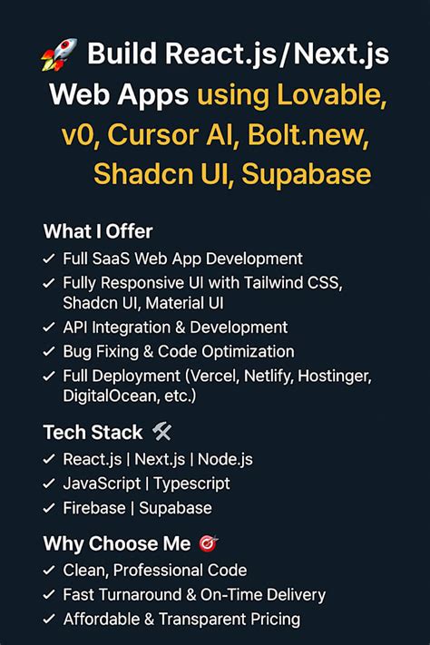 React next js using bolt, lovable, v0, cursor ai, firebase studio, supabase by Aakashbhagat23 ...