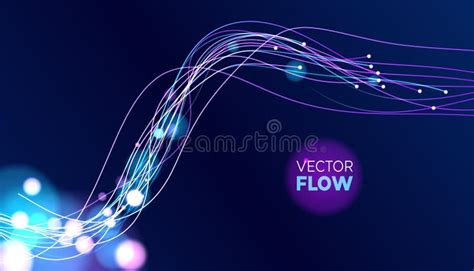 Futuristic Wave Futuristic Data Stream Vector Background Data Vortex Stream Technology Stock