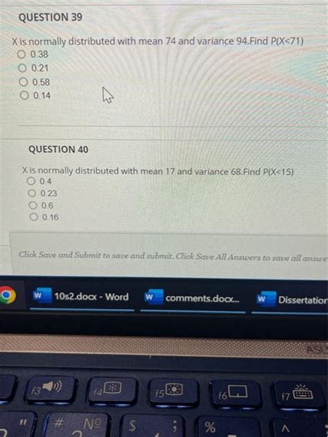 solved x is normally distributed with mean 74 and variance