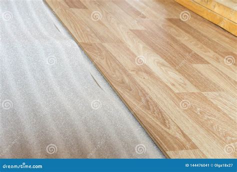 Laminate The Structure Of Wood Wooden Boards And Insulating Substrate Stock Image Image Of