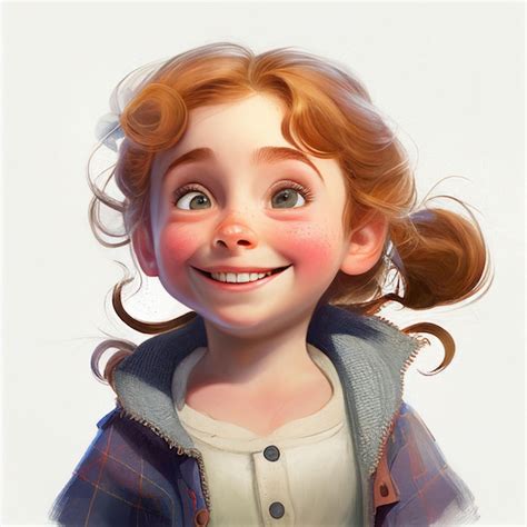 Premium Photo Illustration Cute Girl For Avatar Graphic On White Background Created With