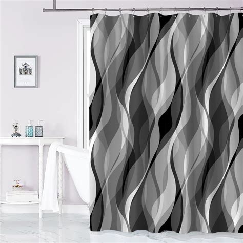 Ruelvth Black And White Shower Curtain Modern Abstract