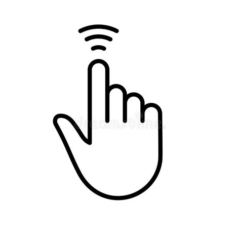 The Gesture Of Computer Mouse Pointer Finger Black Line Icon Cursor