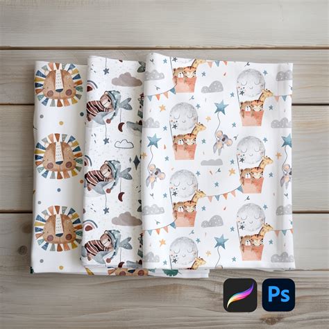 Folded Fabric Mockup Textile Mockup Seamless Pattern Mockup Pattern Template Procreate Mockup