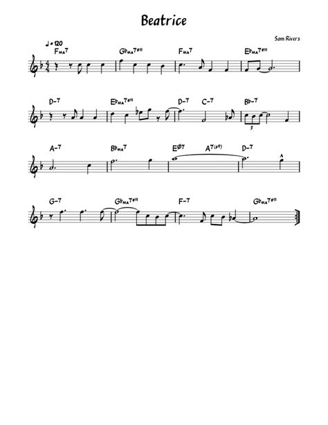 Beatrice Sheet Music For Piano Solo Easy