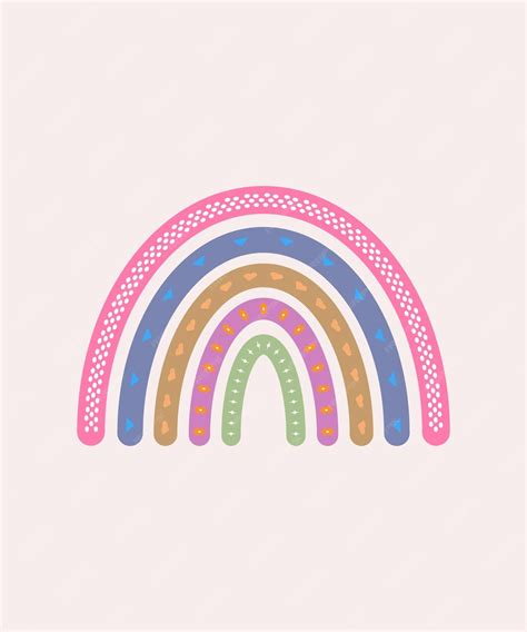 Premium Vector Cute Boho Rainbow