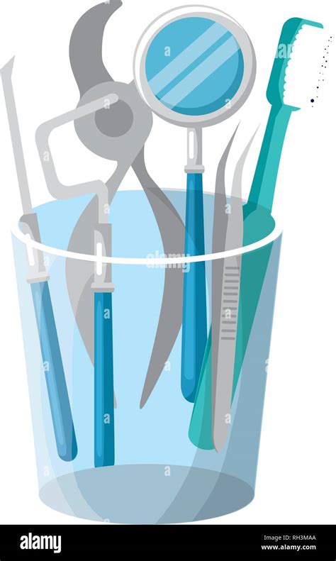 Dentist Tools In Glass Stock Vector Image And Art Alamy