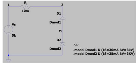 1 in the circuit without voltage sharing resistors