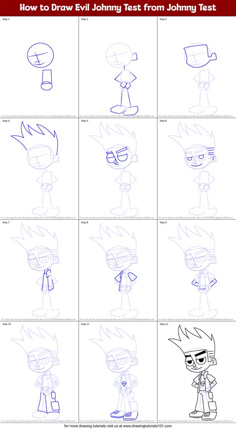 How To Draw Evil Johnny Test From Johnny Test Johnny Test Step By
