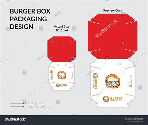 Burger Box Design Burger Box Packaging Stock Vector Royalty Free