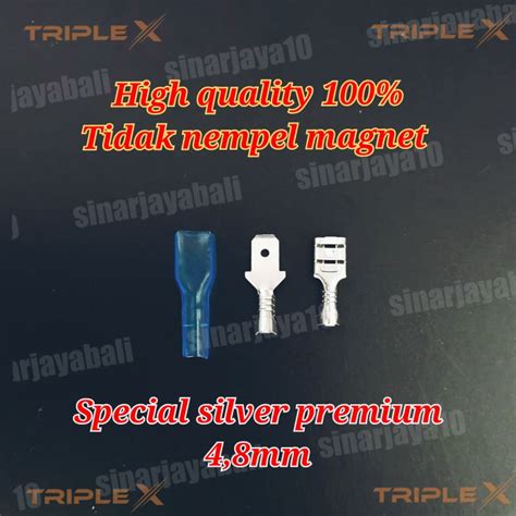 Skun Kabel Gepeng Sekun Pipih 4 8 4 8 Terminal Male Female Cewek Cowok Motor Mobil Cable