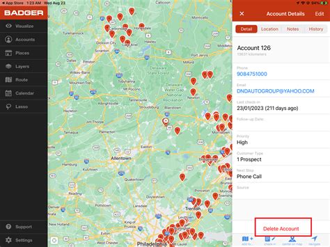 How To Delete An Account In Badger Maps Ipad Badger Maps