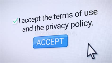 Illustration Of A Website With The Terms Of Use And Privacy Policy Stock Illustration