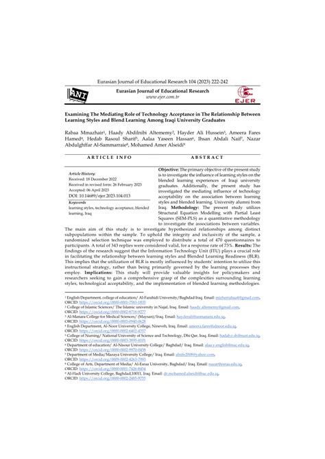Pdf Examining The Mediating Role Of Technology Acceptance In The