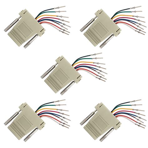 Jienk 5pcs Db15 Male To Rj45 Modular Adapter Db15 To Rj45 Female Jack
