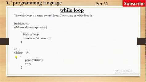 While Loop And Syntax With Example In C In Hindi Tutorial 32 By Saurabh Singh 💻💻 Youtube