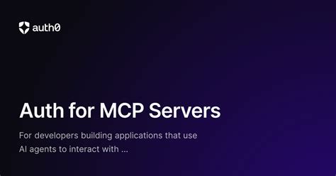 Auth For Mcp Servers Auth0