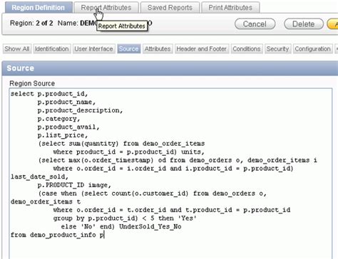 Utilizing Advanced Interactive Report Region Techniques