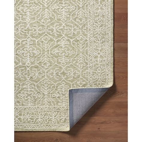 Livabliss Sicily 8 X 10 Ft Tufted Wool Greenivory Rectangular Indoor