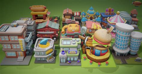 15 Buildings Level Up Pack 75 Levels 3d Props Unity Asset Store