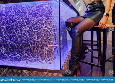 Close Up Of A Young Womanand X27s Feet In Red High Heeled Genuine