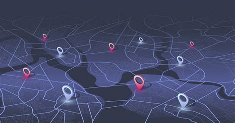 탐색 핀 추상적인 선 기하학적 모양 지도 제작 질감 등각 투영 추상 맵 배경입니다 교통 및 도로 디지털 아트 편집 가능한 벡터 일러스트레이션 거리에 대한 스톡 벡터 아트 및