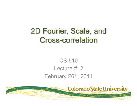 2d Fourier Scale And Cross Correlation Docslib