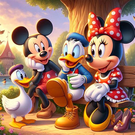 Mickey Donald And Minnie At The Park By Barthisher98 On Deviantart