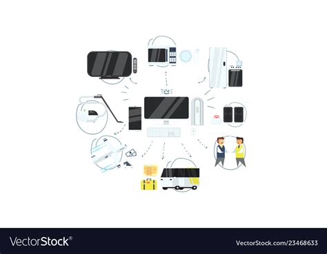 Iot Online Synchronization And Connection Via Vector Image