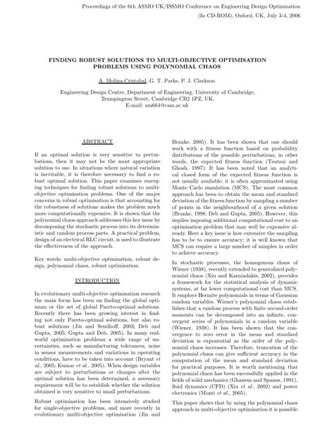 Pdf Finding Robust Solution To Multi Objective Optimisation Problems