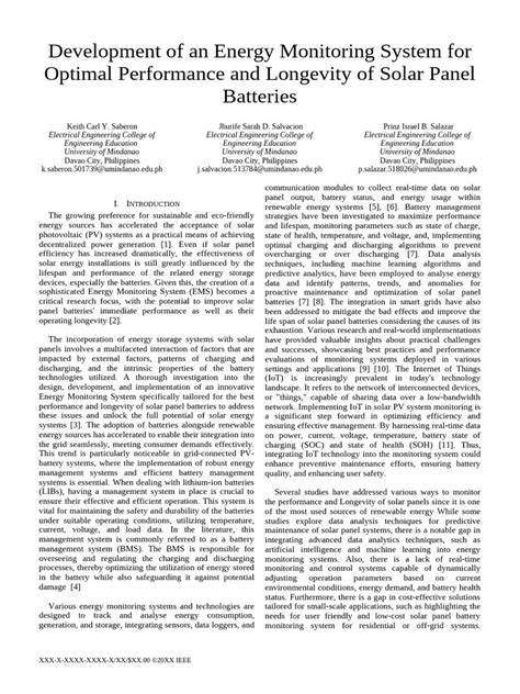 Development Of An Energy Monitoring System For Optimal Performance And