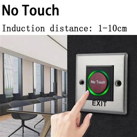 Contactless Infrared Sensor Door Switch Dc V Stainless Steel Panel Exit Button No Nc Com Gate