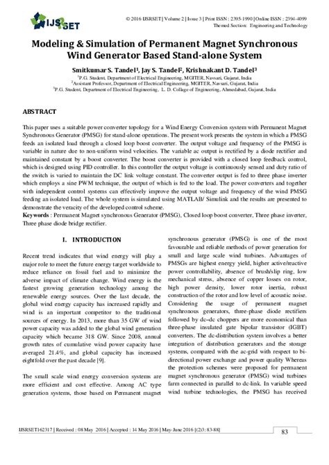 pdf modeling and simulation of permanent magnet synchronous wind