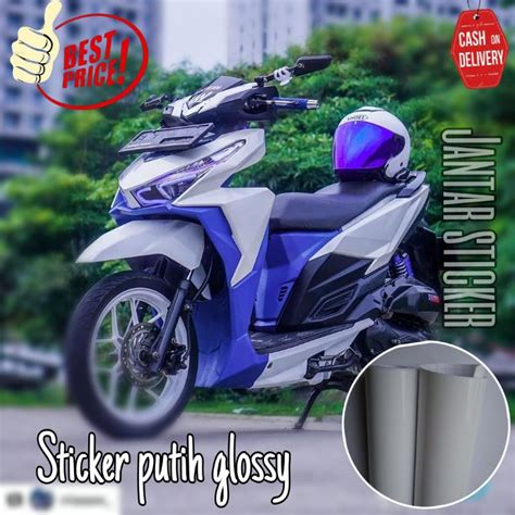 Jual Stiker Motor Putih Mengkilap Sticker Scotlite Putih Glossy Skotlet