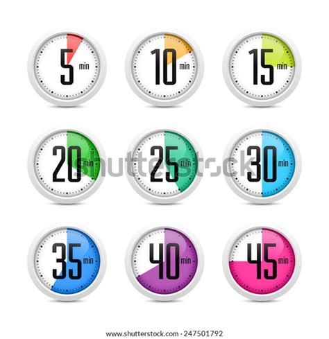 Set Timers Vector Stock Vector Royalty Free
