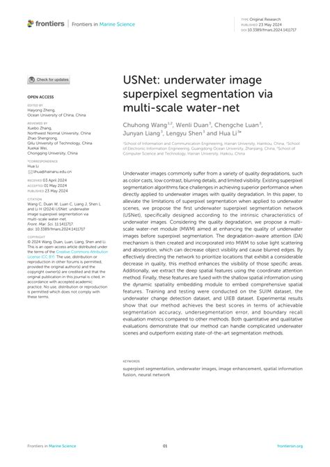 Pdf Usnet Underwater Image Superpixel Segmentation Via Multi Scale Water Net