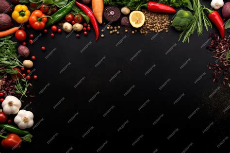 Premium Photo Assorted Fresh Vegetables On Black Background