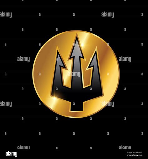 Golden Trident Logo Vector Sign Stock Vector Image And Art Alamy