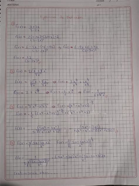 Ejercicios De Derivadas Pdf