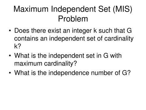 ppt the maximum independent set problem powerpoint presentation free