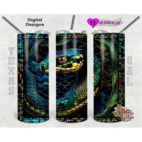Stain Glass Tumbler Wrap Python Stain Glass 20 Oz Skinny T Inspire