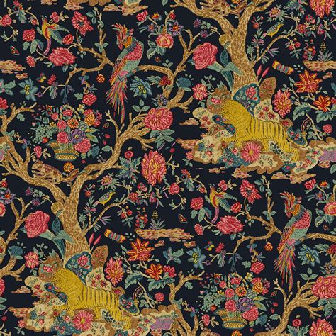 Wild Midnight Velvet Upholstery Fabric Linwood